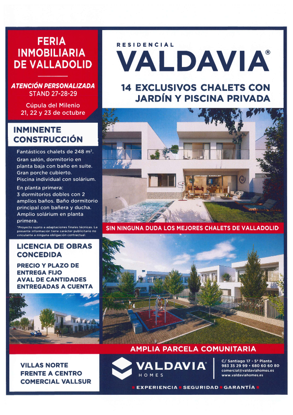 FERIA INMOBILIARIA VALLADOLID: 21, 22 Y 23 OCTUBRE 2022. - Valdavia® Homes